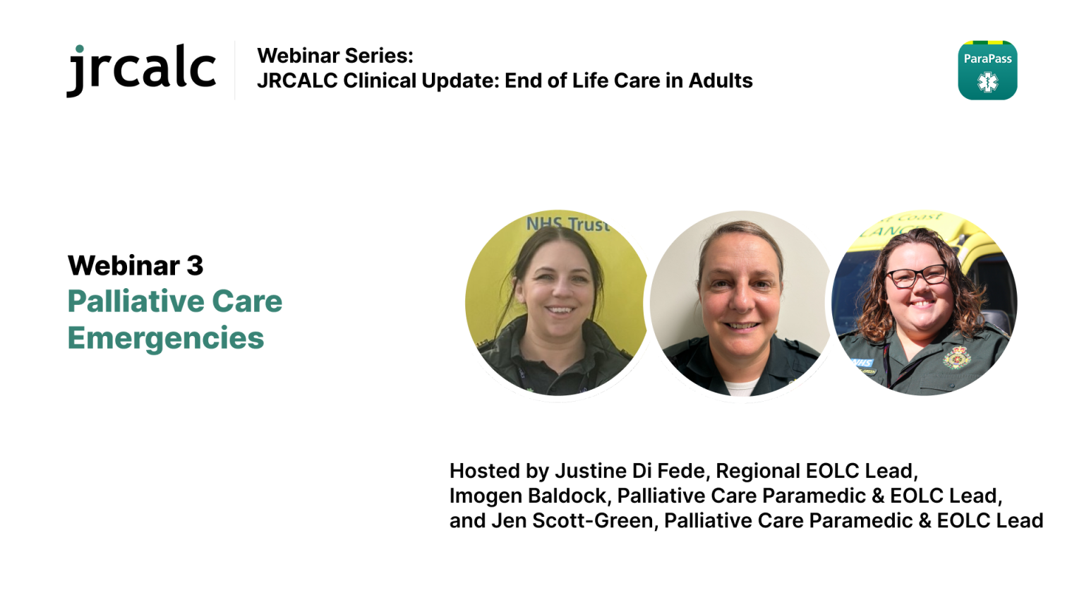 JRCALC End of Life Care in Adults Webinar 3 - Class Professional